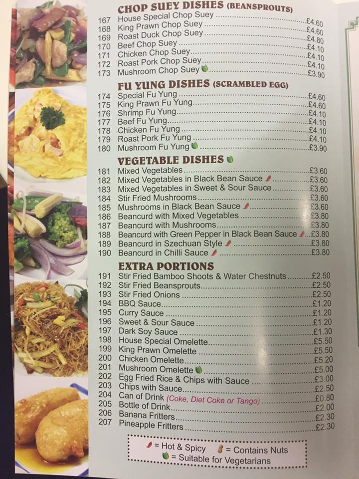 Menu at Yami Chinese Takeaway restaurant, Barnsley, 33 King St
