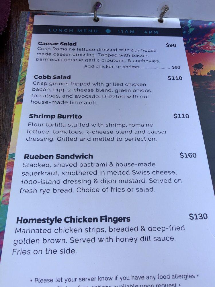 Menu at Blake's Restaurant & Bar, Puerto Vallarta