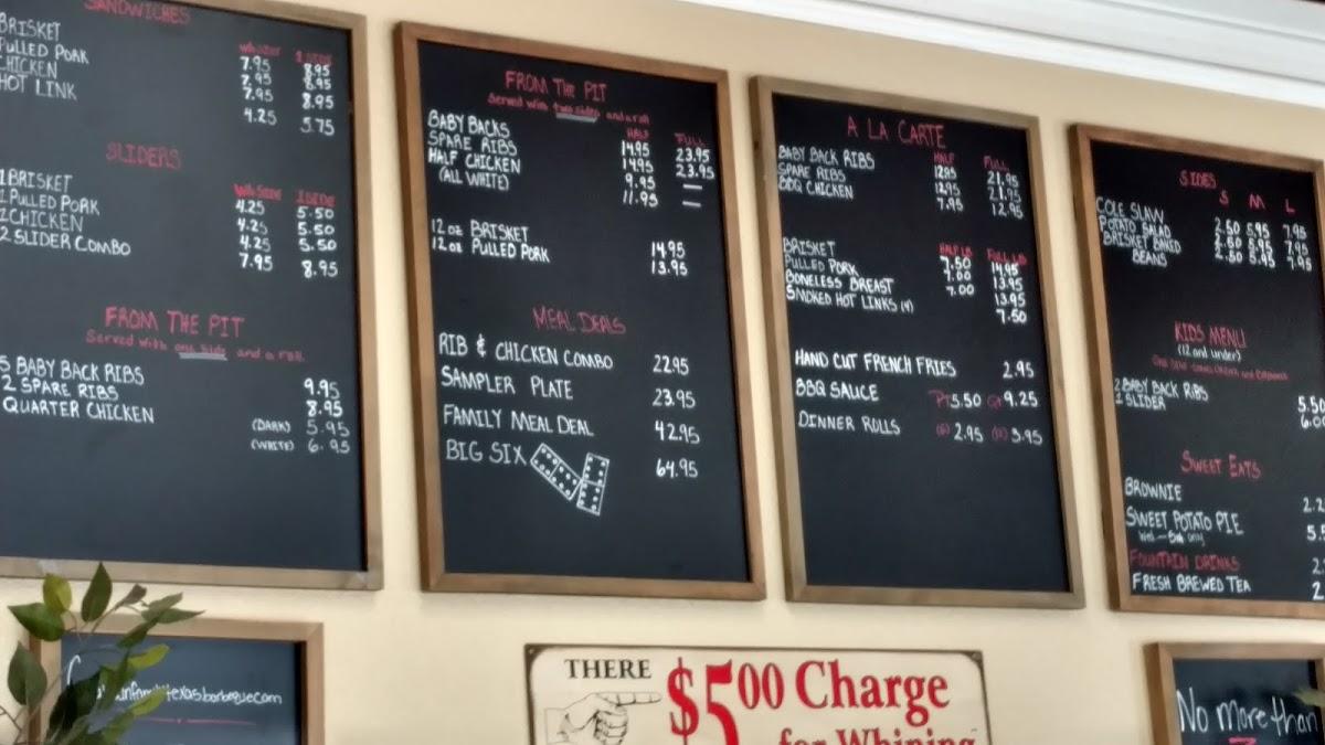 Menu at Calhoun's Family Texas Barbeque, Murrieta