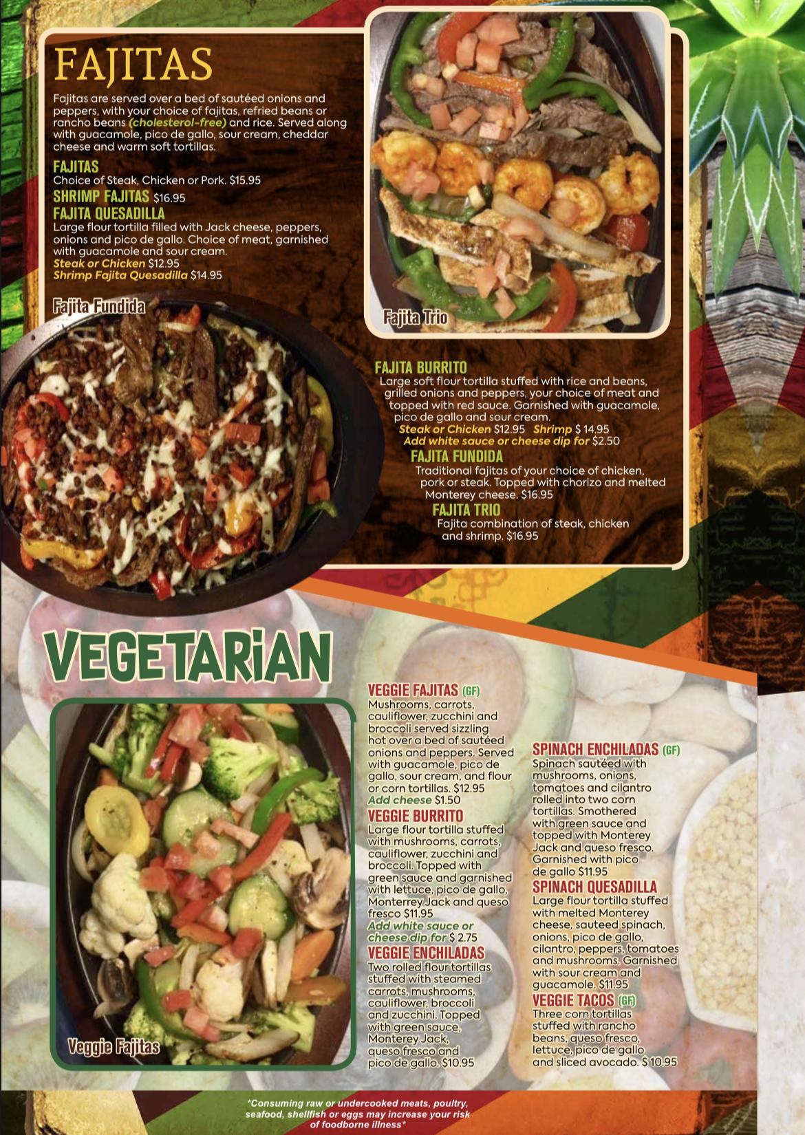 Menu at El Patron Family Mexican restaurant, Waterloo