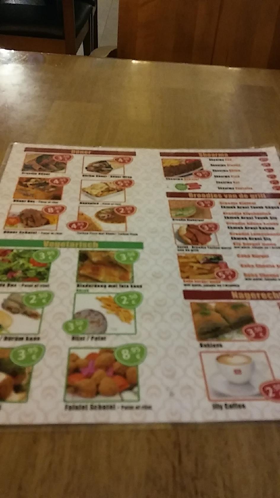 Menu at Döner Baba, Amsterdam, Kruitbergstraat 3