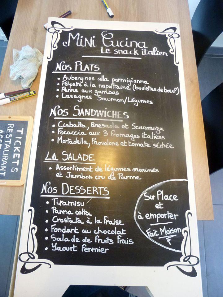 Menu at Mini Cucina restaurant, Lyon