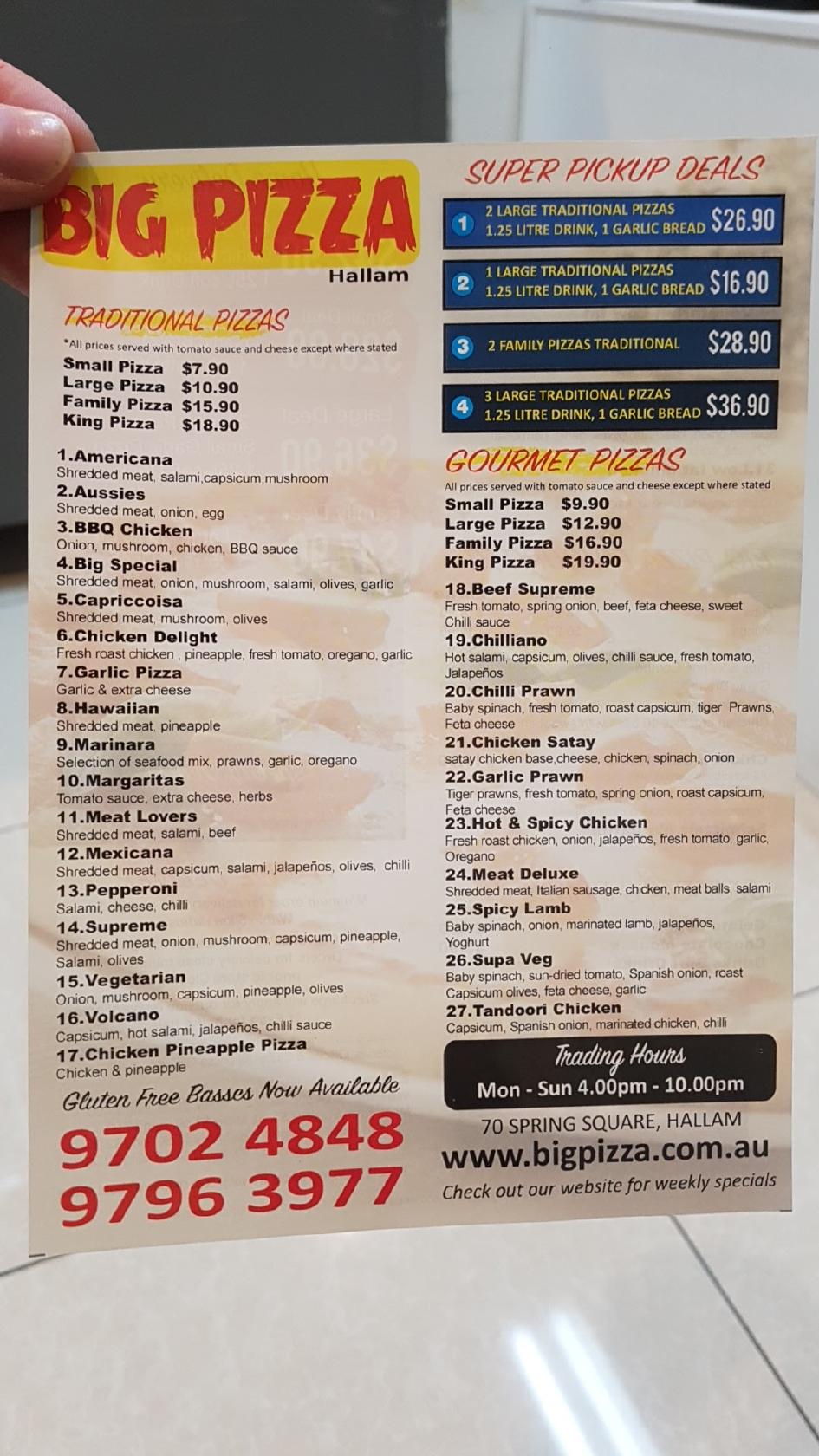 Menu at Two Brothers Pizza & Kebab Hallam restaurant, Hallam