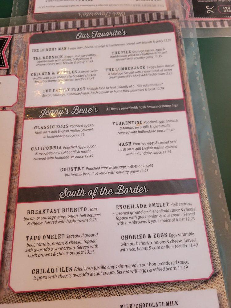 Menu at Jenny’s Country Cookin restaurant, Hesperia