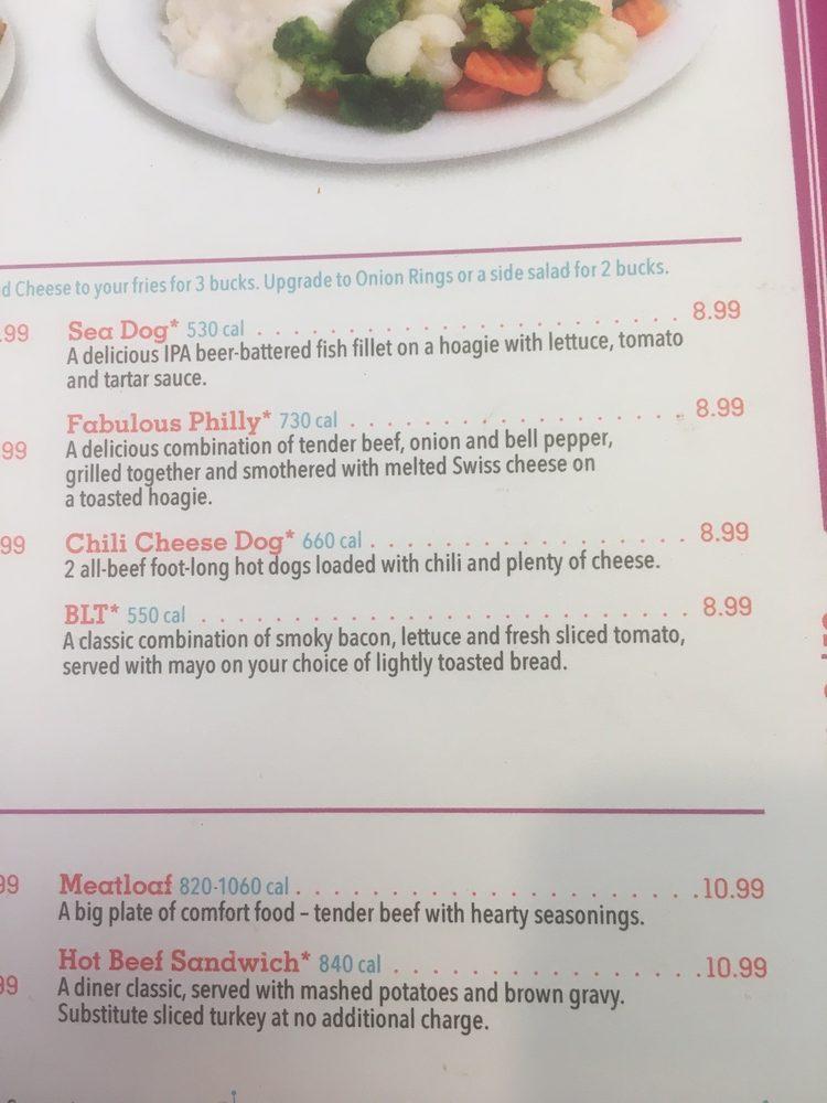Menu at Penny's Diner restaurant, Glendive