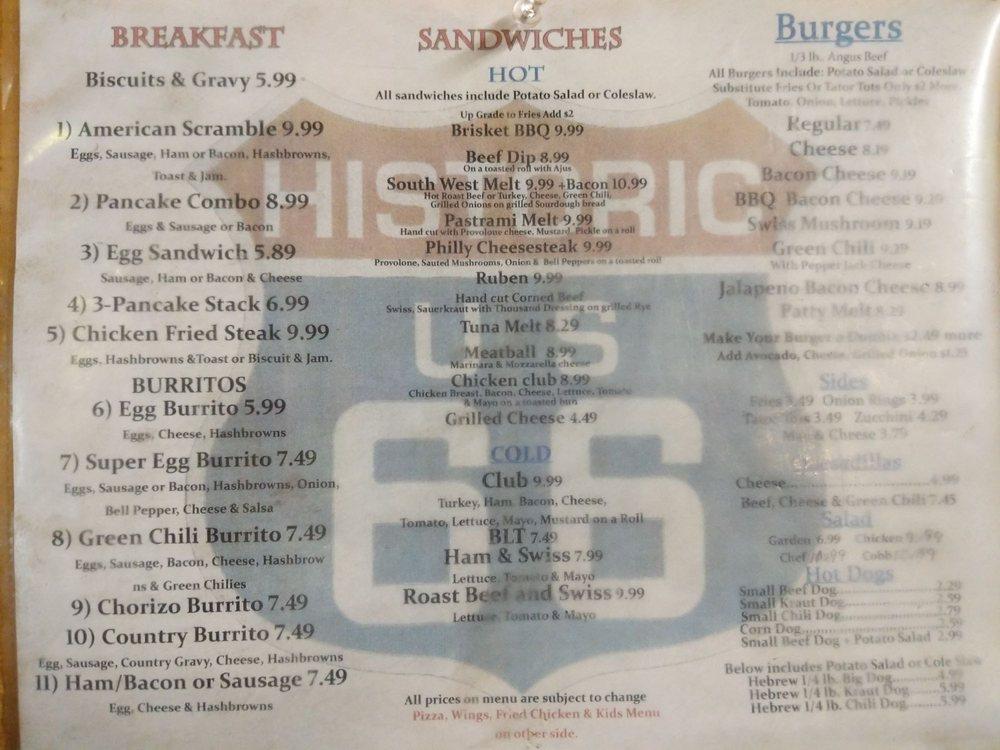 Menu at Park In the Pine General Store pizzeria, Parks
