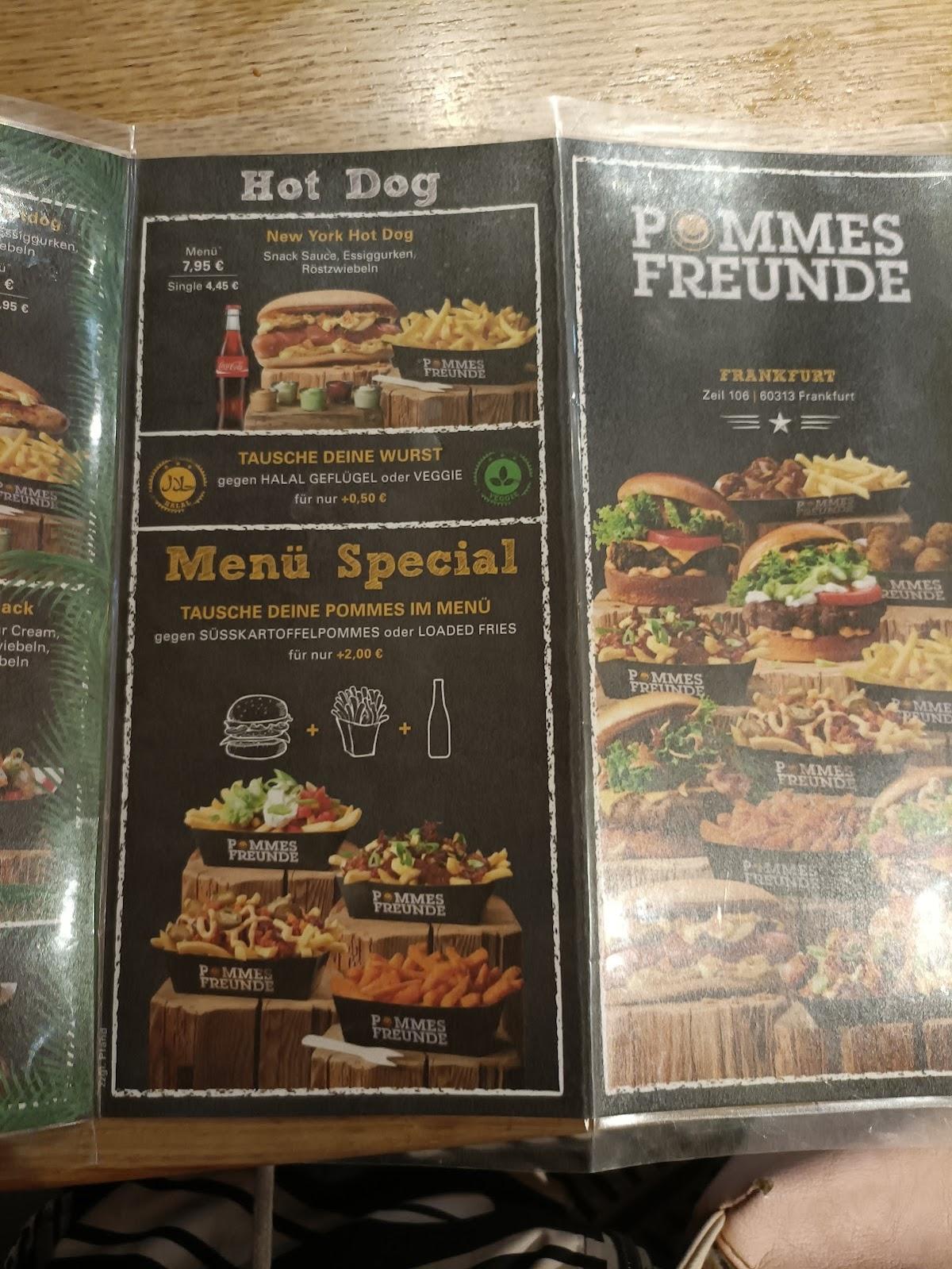 Speisekarte von Pommes Freunde restaurant, Frankfurt am Main