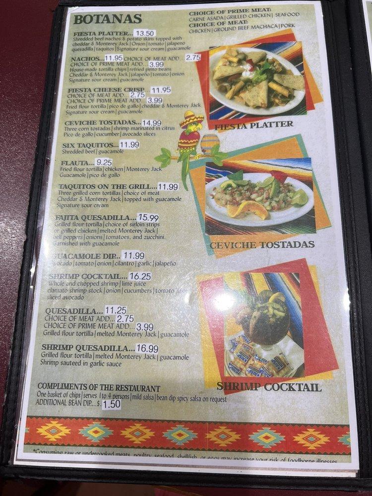 Menu at Casa Serrano Los Arteaga pub & bar, Lake Havasu City