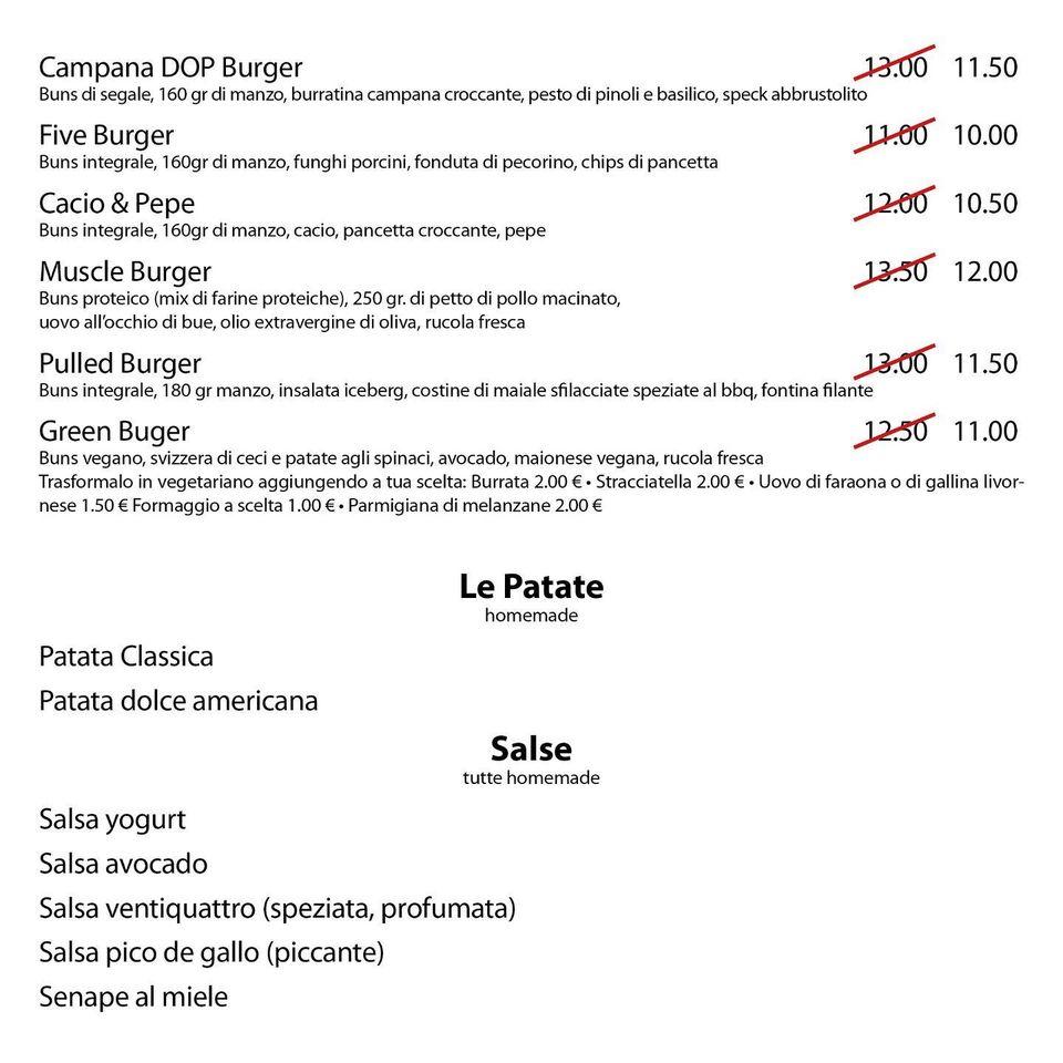 Menu da Figo Burger Pizza & Sushi ristorante, Ravenna