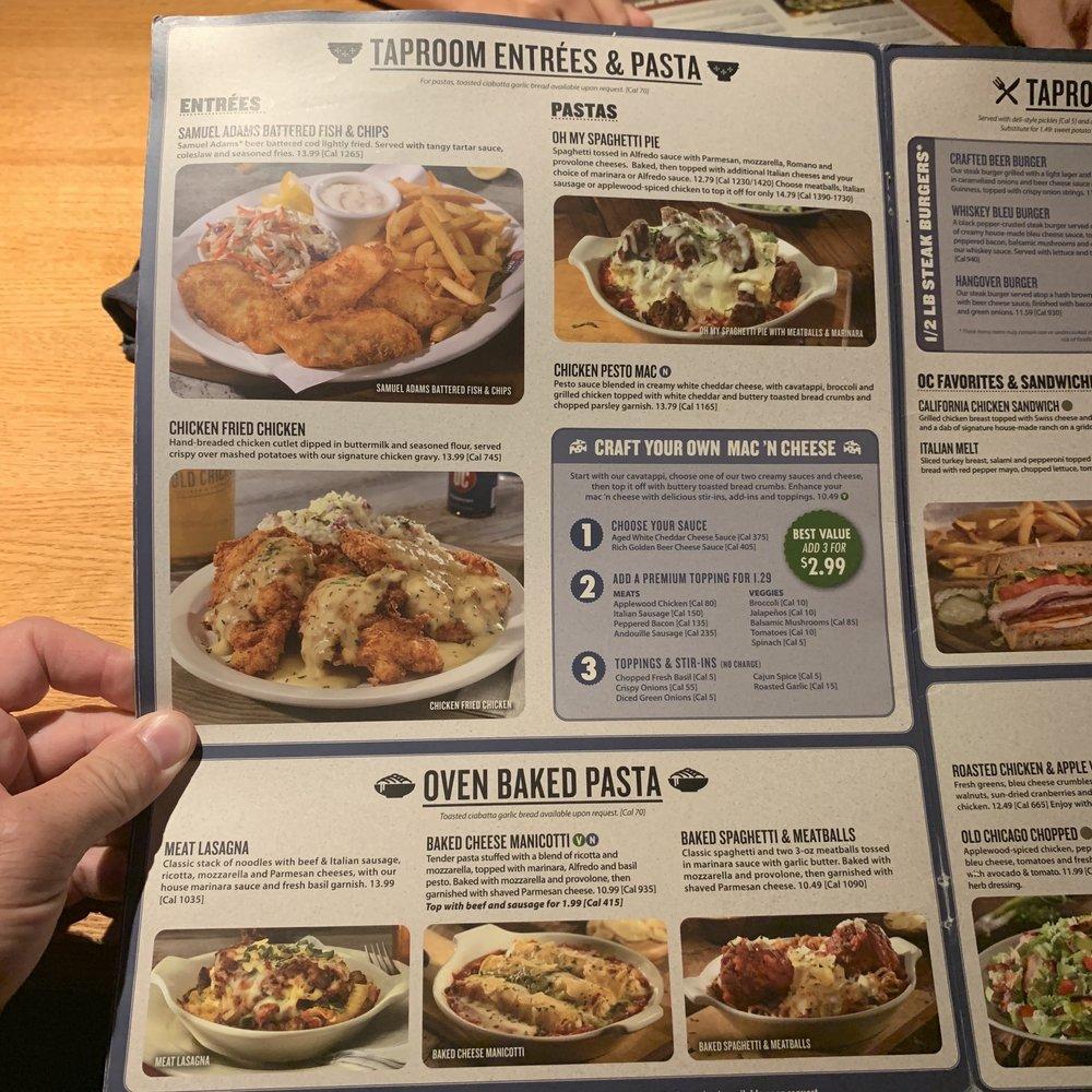 Menu at Old Chicago pub & bar, Gillette
