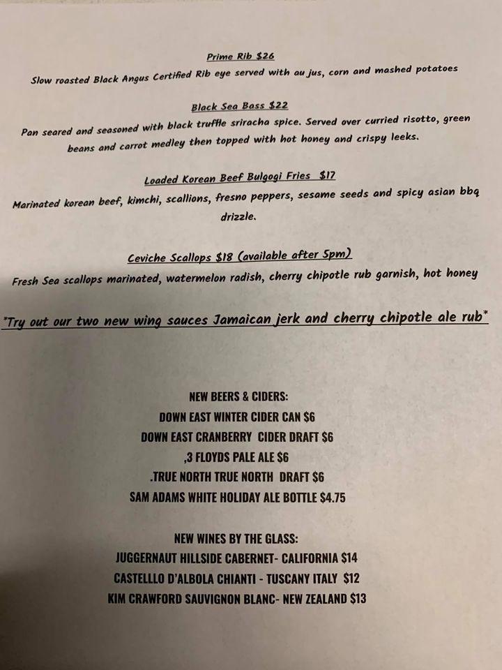 Menu at Black Raspberry Pub, Plymouth