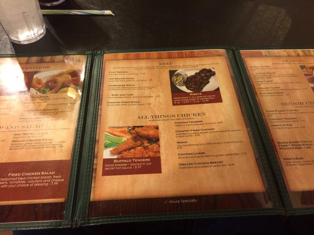 Menu at Cedar Landing restaurant, Winfield