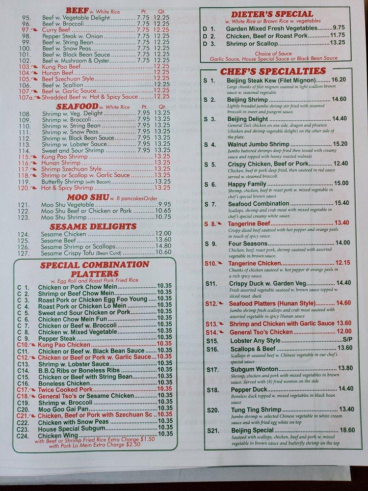 Menu at Beijing Kitchen restaurant, Sayville
