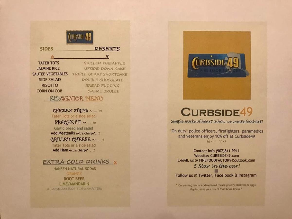 Menu at Curbside 49 restaurant, Houston