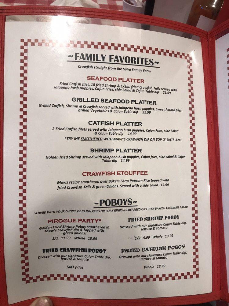 Menu at The Cajun Table restaurant, Lafayette, Ambassador Caffery Pkwy ...