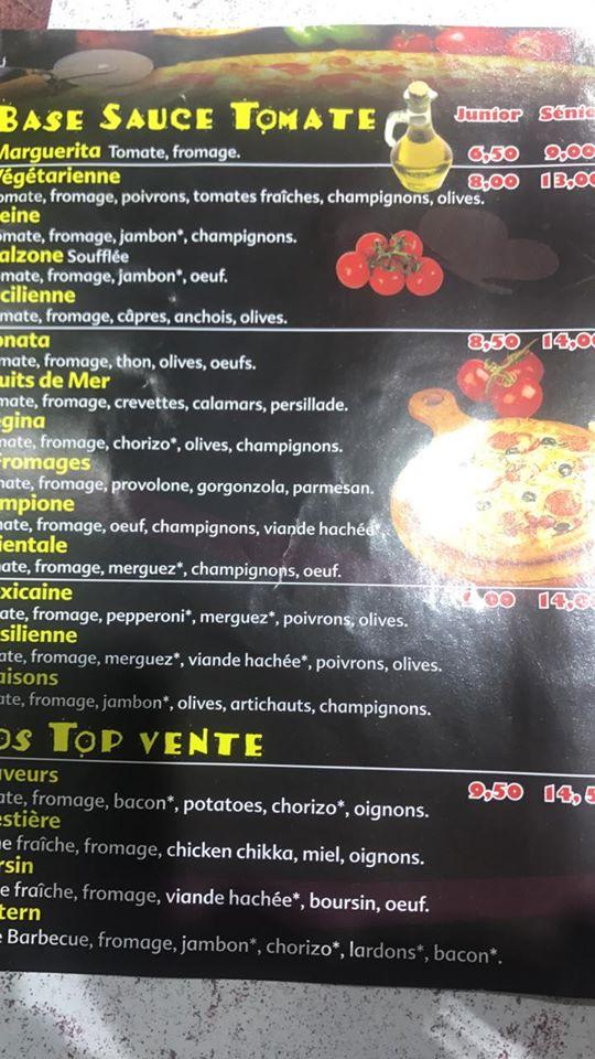 Menu at V.I.P FOOD Paris restaurant, Paris
