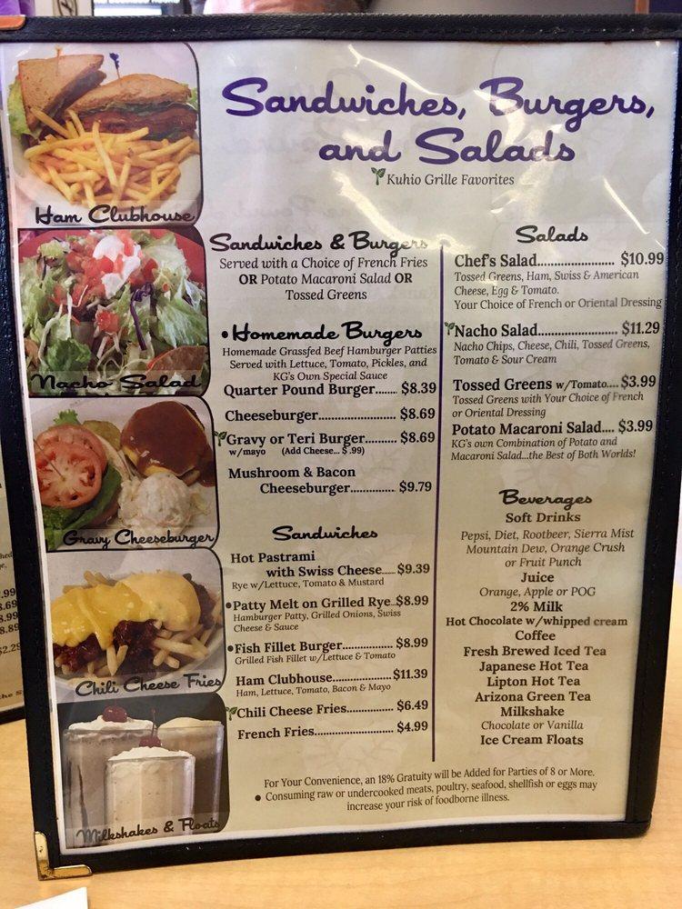 Menu at Kuhio Grille - Home Of The Famous 1lb Laulau restaurant, Hilo ...