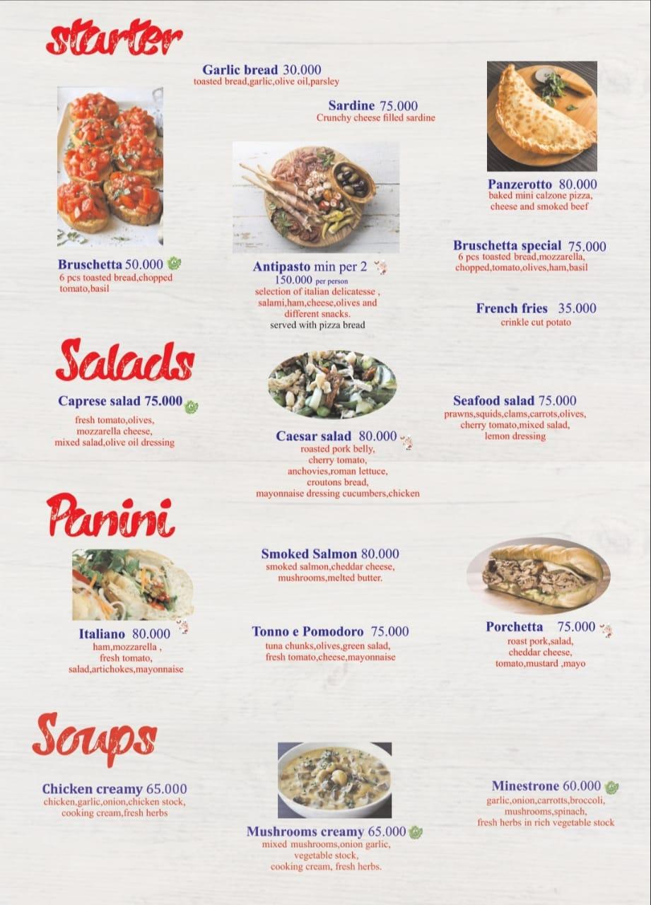 Menu at Amare Ristorante Italiano restaurant, Batam, Jl. Teuku Umar