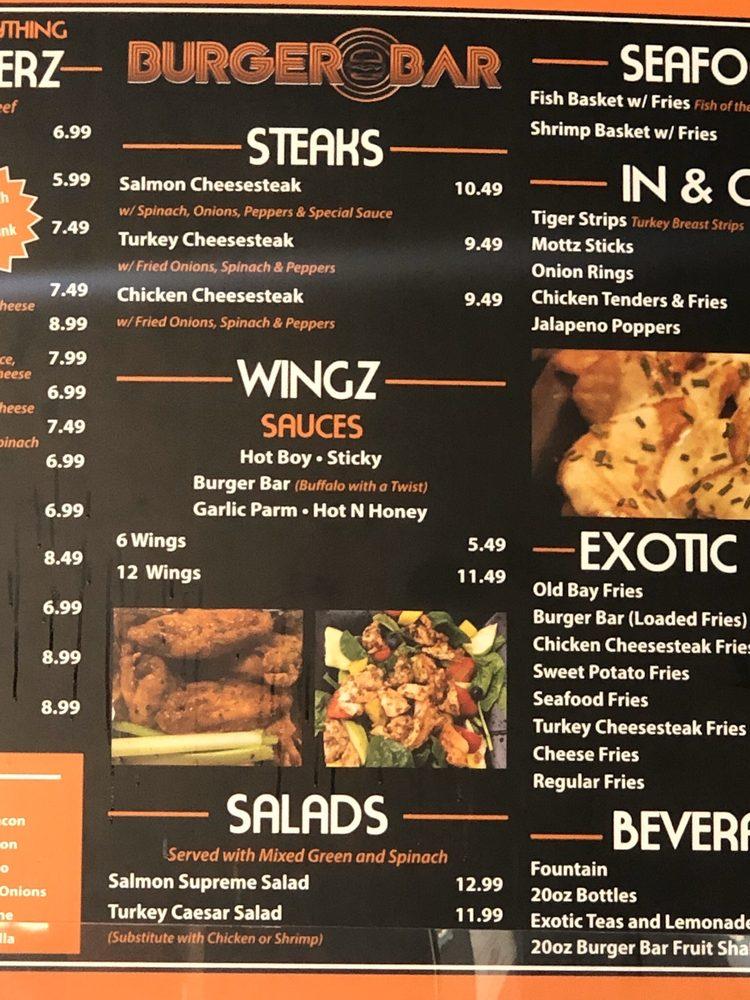 Menu at Burger bar, Camden