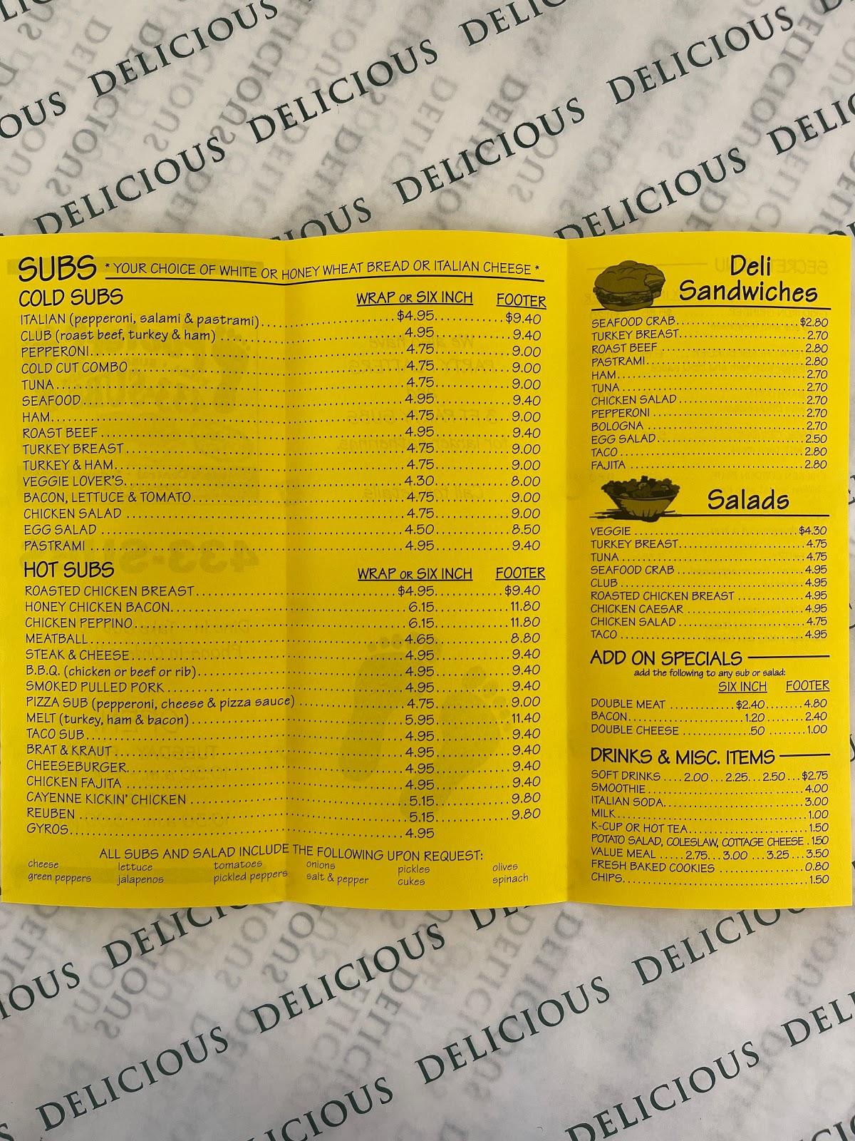 Carta de pizzería Footers, Sidney