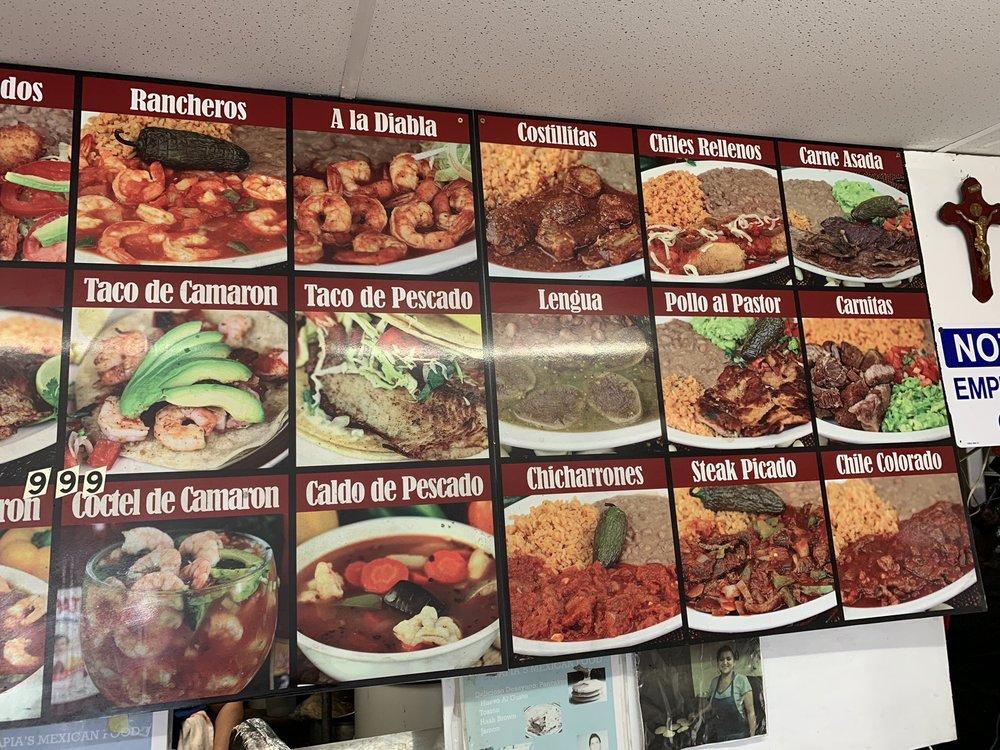 Menu at Tapia Mexican Food restaurant, Montebello