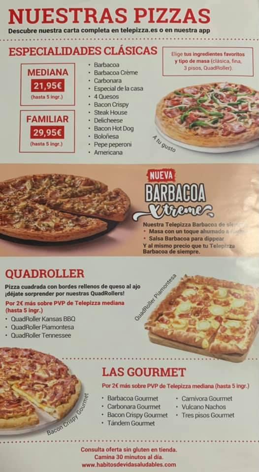 Menu at Telepizza Zaragoza, Santa Isabel - Comida a Domicilio ...