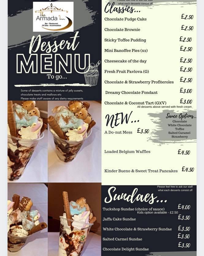 Menu at The Hedges Hotel restaurant, Armoy