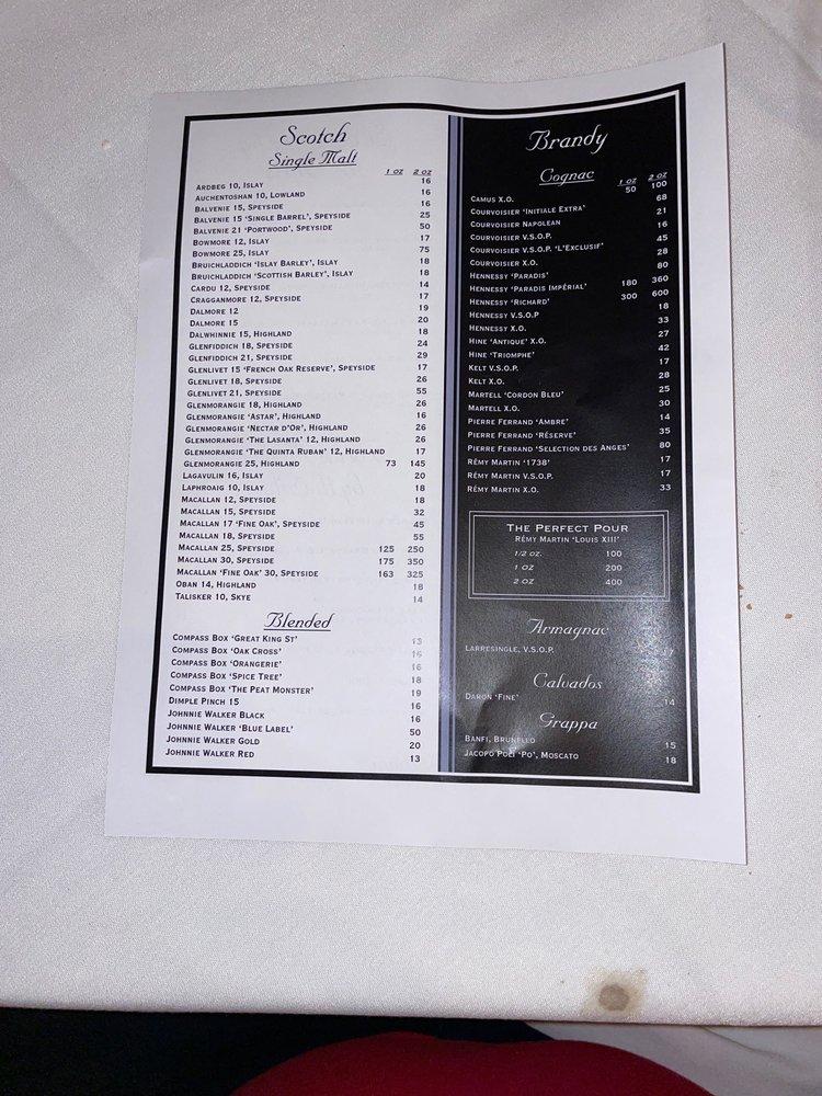 Menu at Vic & Anthony's Steakhouse, Atlantic City, 600 Huron Ave