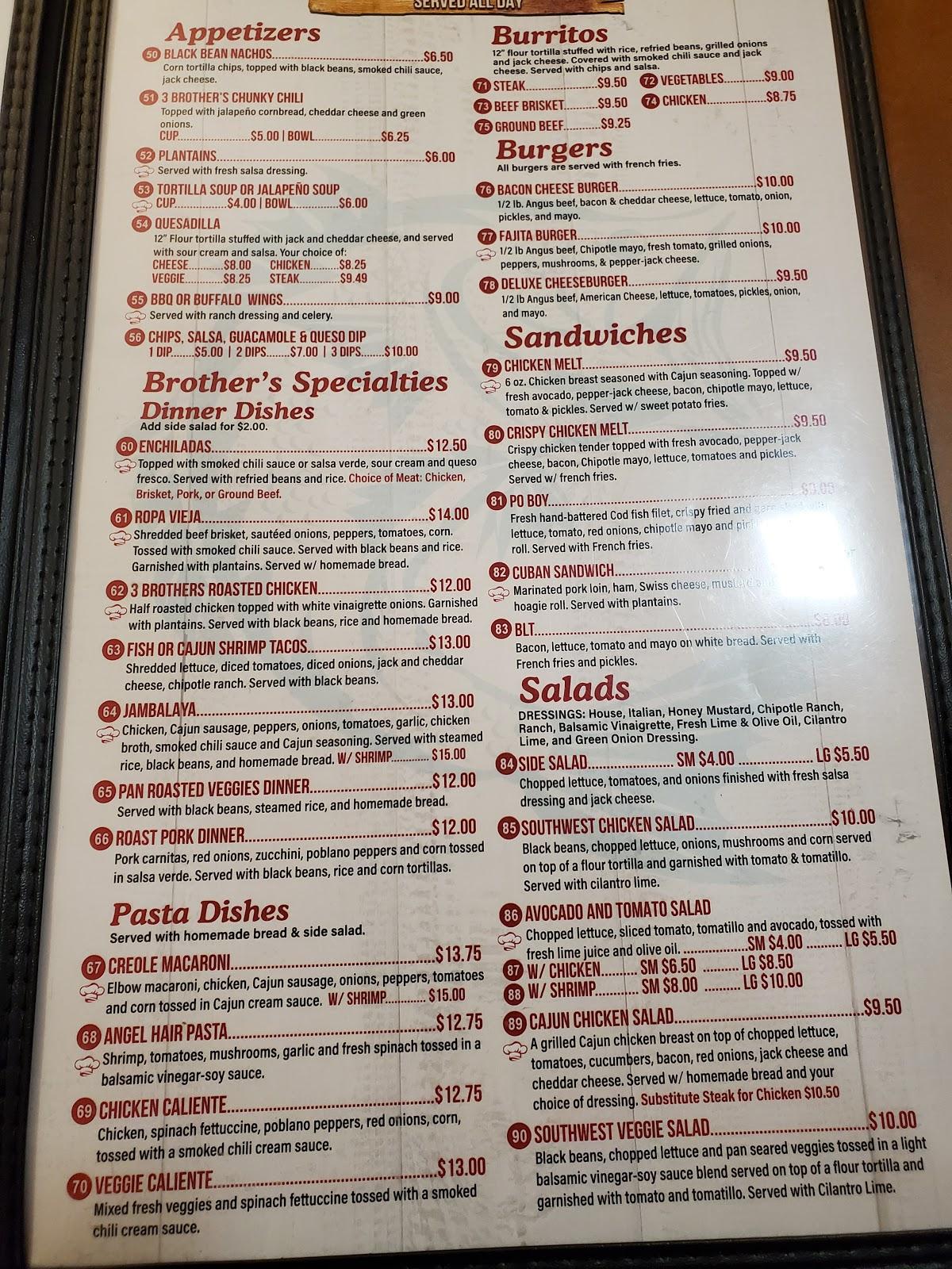 Menu at 3 Brothers Diner restaurant, Grove City