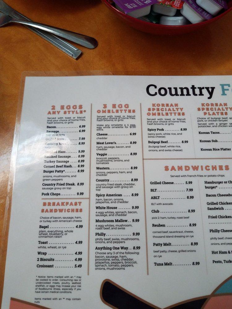 Menu at Country Foodly restaurant, Gainesville