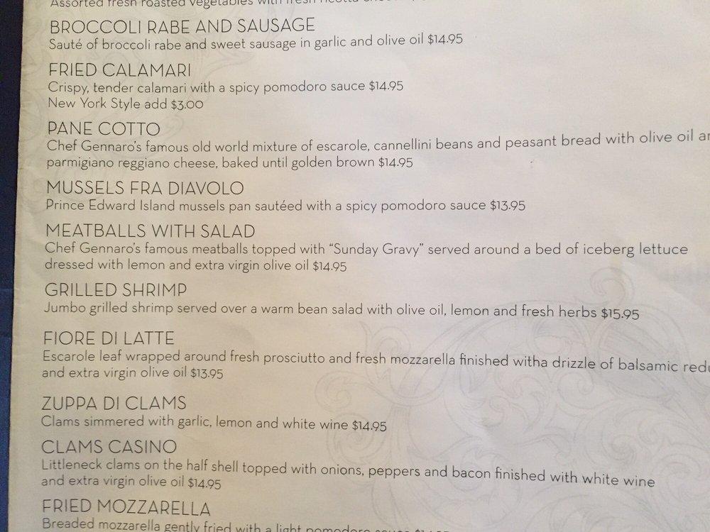 Menu at Encore by Goodfellas restaurant, New Haven
