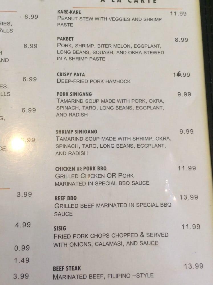 Menu at Nova's Grill Filipino Fast Food, Covina