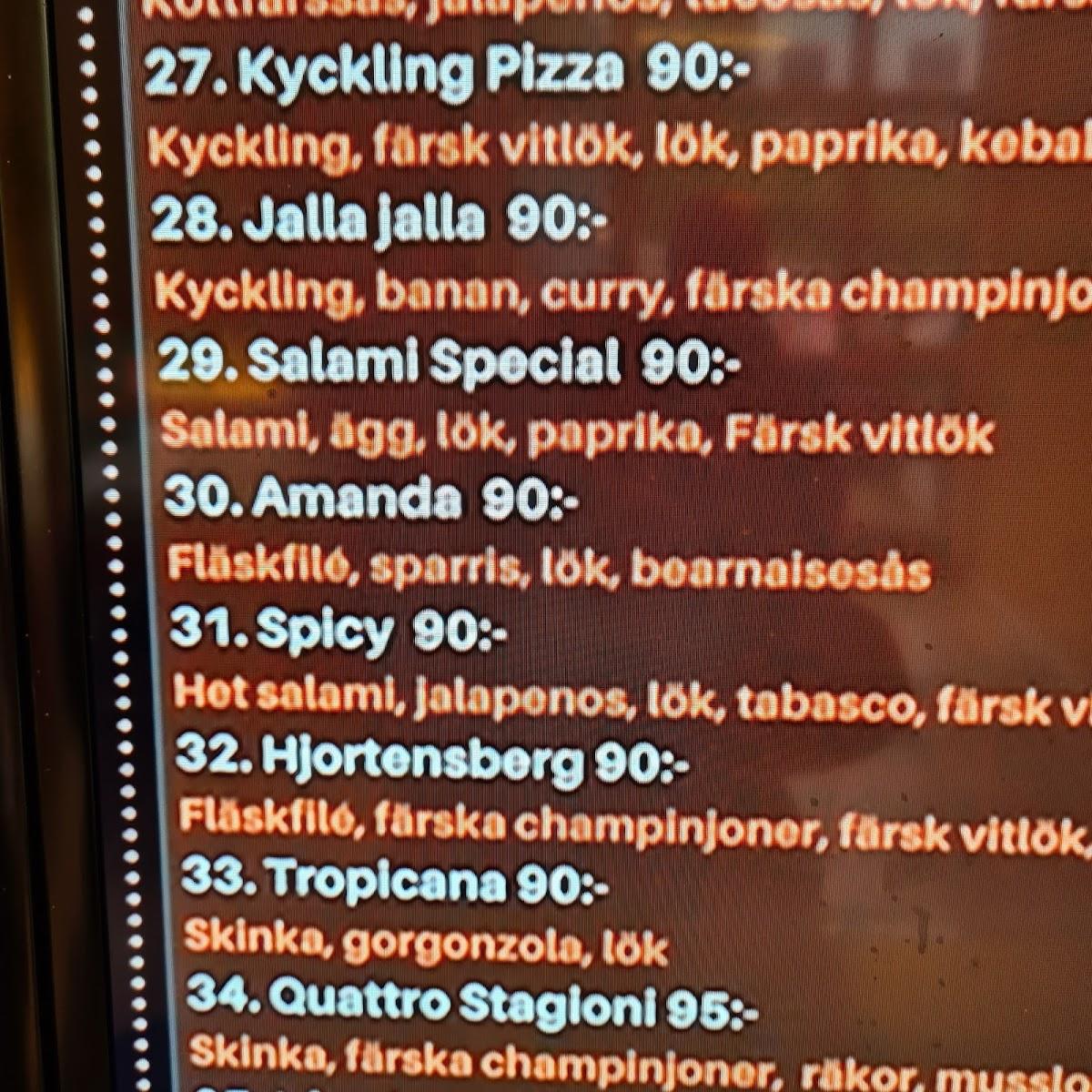 Carta de Pizzeria Afrodite, Nyköping, Höglundavägen 2