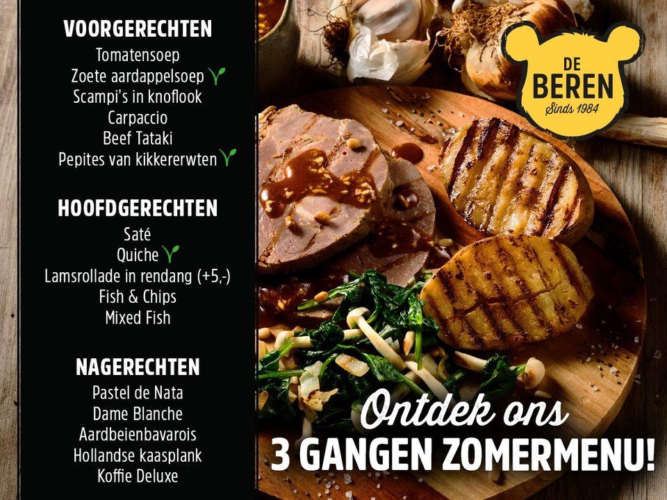 Menu at De Beren, Rotterdam, Karel Doormanstraat 300