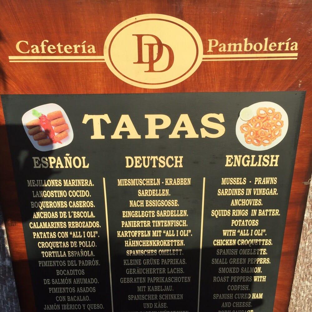 Menu at Don Denis restaurant, Can Picafort, Carrer Enginyer Felicià Fuster