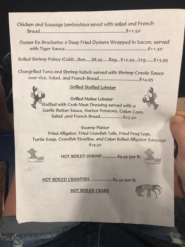 Menu at Harbor Seafood & Oyster Bar, Kenner
