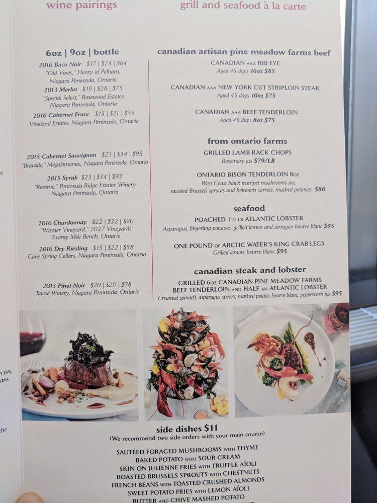 Menu at 360 The Restaurant at the CN Tower, Toronto