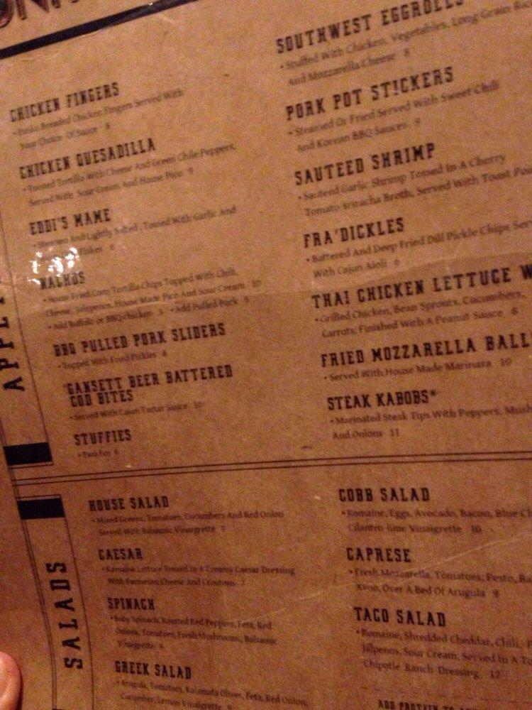Menu at Brass Monkey pub & bar, Providence