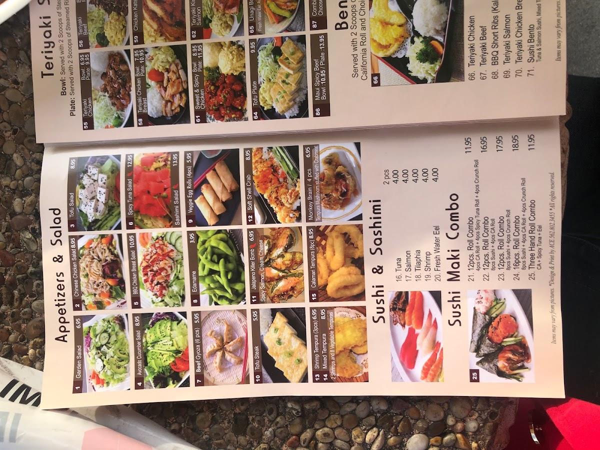 Menu at Maui Sushi & Teriyaki restaurant, Downey