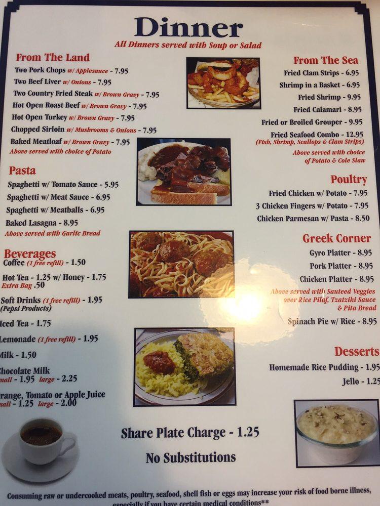 Menu at Nikos Grill restaurant, Hudson