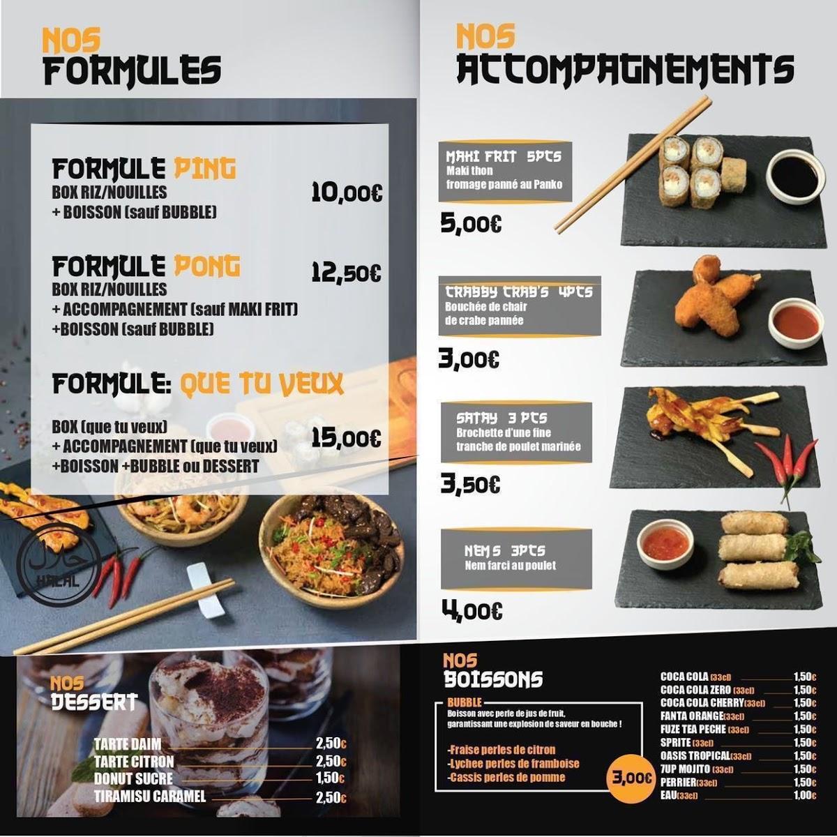 Menu at Asian Street Food restaurant, Nantes