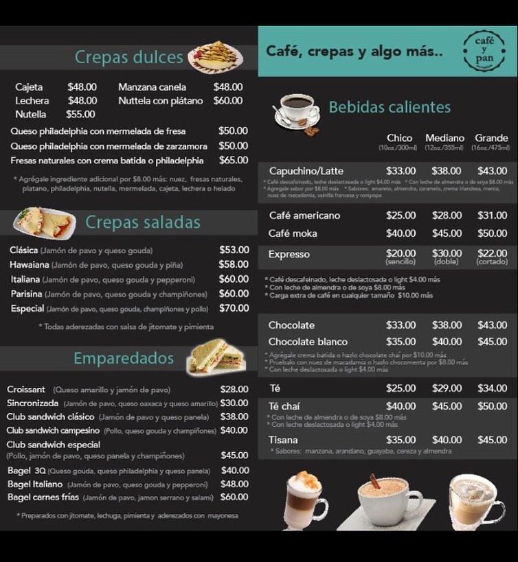 Carta de Café y Pan...Por Tradición, Ciudad de México