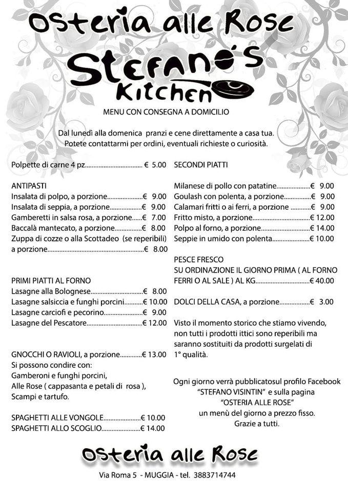 Menu da Trattoria Alle Rose ristorante, Muggia