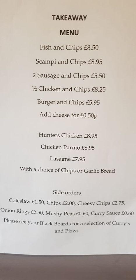 Menu at The Swan pub & bar, Topcliffe