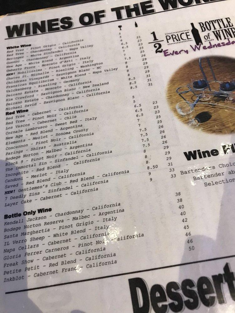 Menu at The Twisted Grape pub & bar, Fayetteville