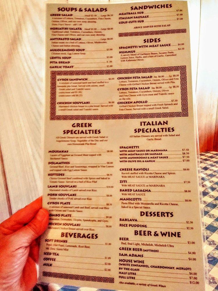 Menu at Golden Greek restaurant, Phoenix