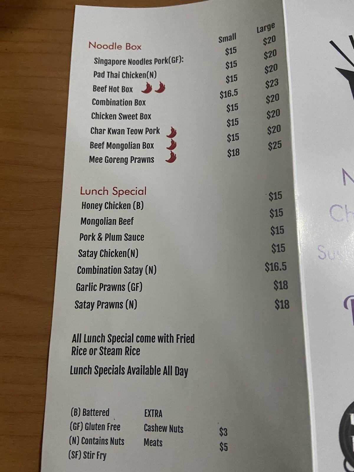 Menu at Wok n Roll Bega fast food, Bega