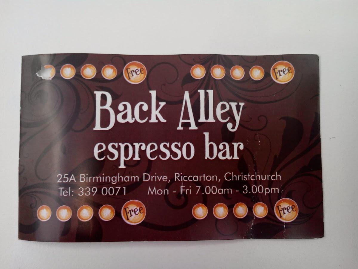 Back Alley Espresso Bar in Christchurch