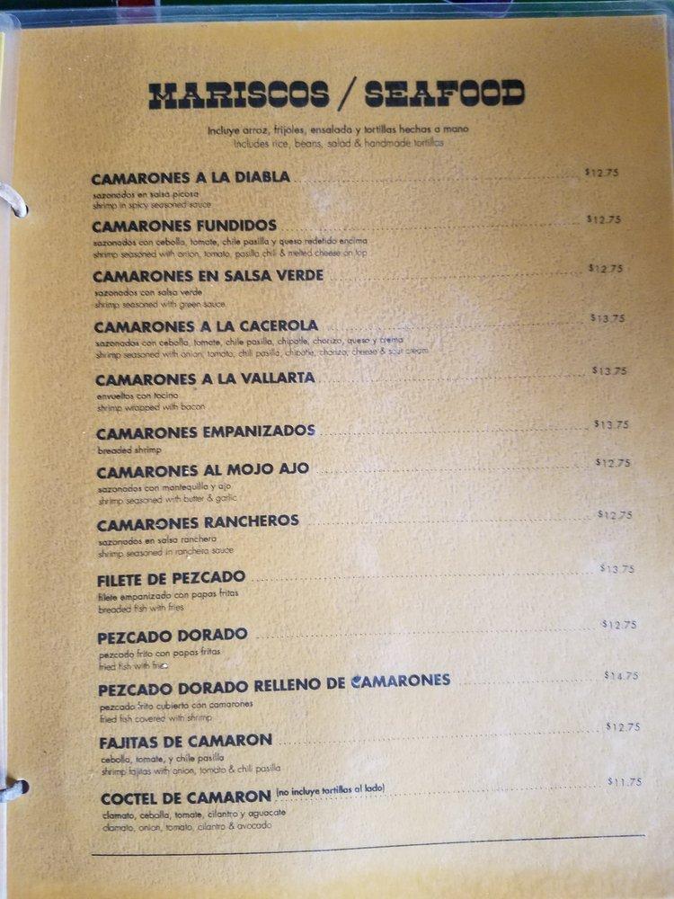 Menu at Camino Real Café restaurant, Pajaro