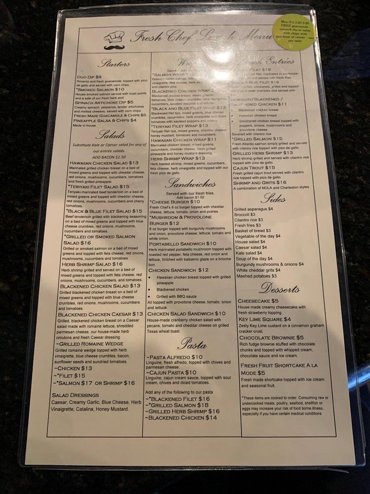 Menu at Fresh Chef Kitchen restaurant, Cornelius, Torrence Chapel Rd